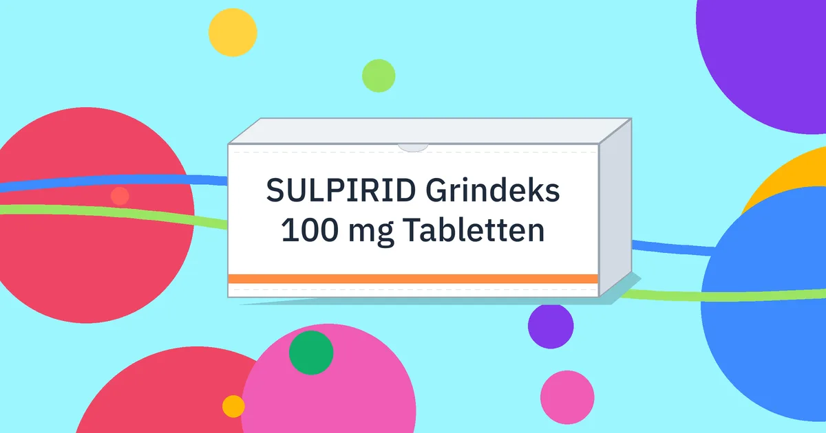 Symbolbild: Packung mit der Aufschrift SULPIRID Grindeks 100 mg Tabletten (PZN 19361002) – Verfügbarkeit und Bezug in Apotheken in Frankfurt am Main
