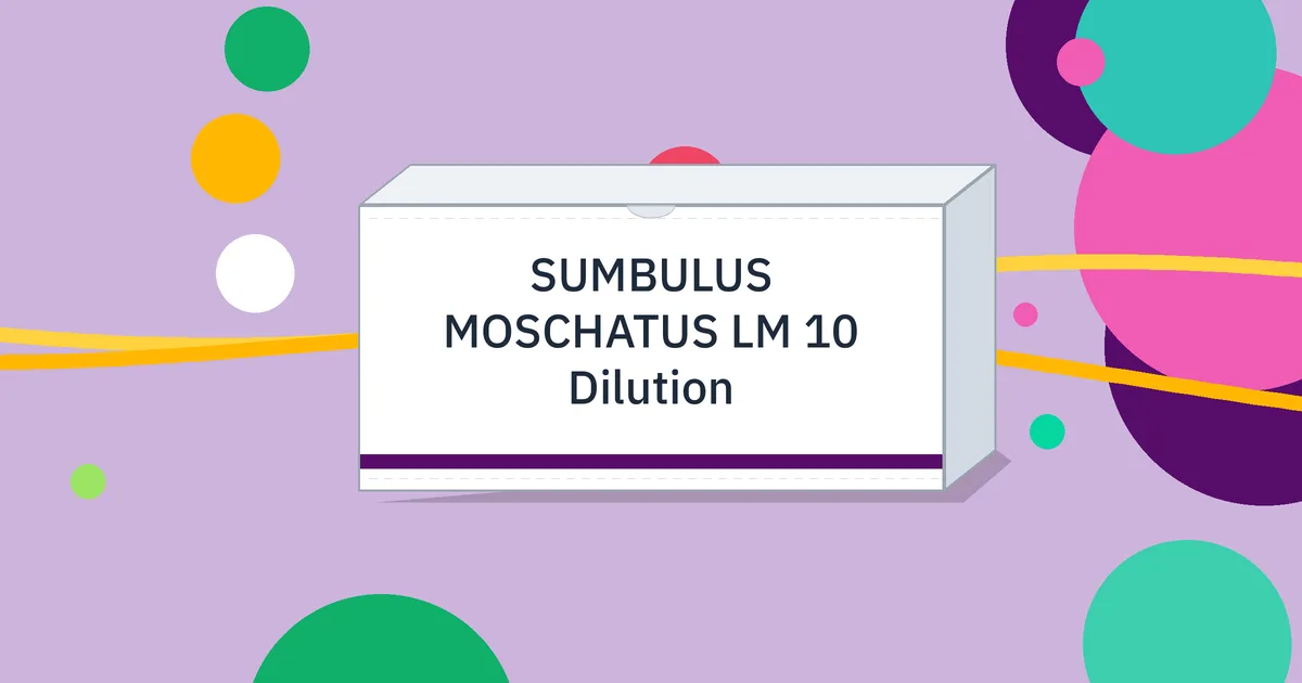 Symbolbild: Packung mit der Aufschrift SUMBULUS MOSCHATUS LM 10 Dilution (PZN 13210785) – Verfügbarkeit und Bezug in Apotheken in Frankfurt am Main