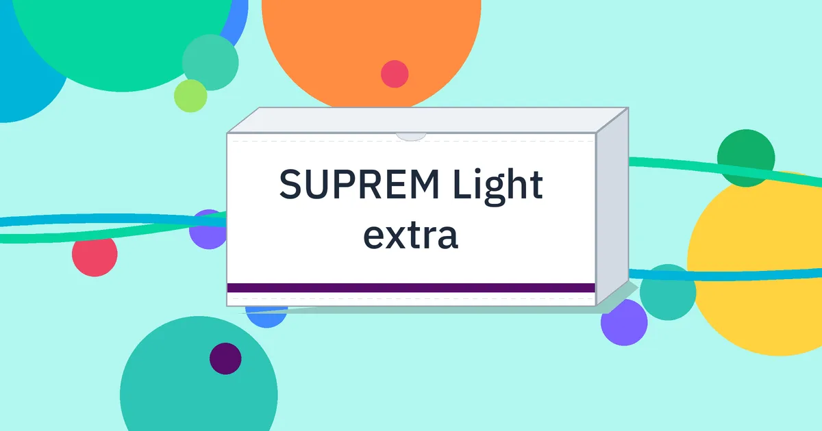 Symbolbild: Packung mit der Aufschrift SUPREM Light extra (PZN 08835939) – Verfügbarkeit und Bezug in Apotheken in Frankfurt am Main