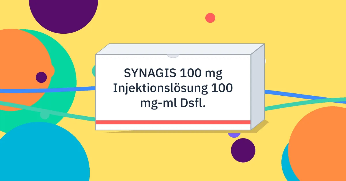 Symbolbild: Packung mit der Aufschrift SYNAGIS 100 mg Injektionslösung 100 mg-ml Dsfl. (PZN 11592989) – Verfügbarkeit und Bezug in Apotheken in Frankfurt am Main