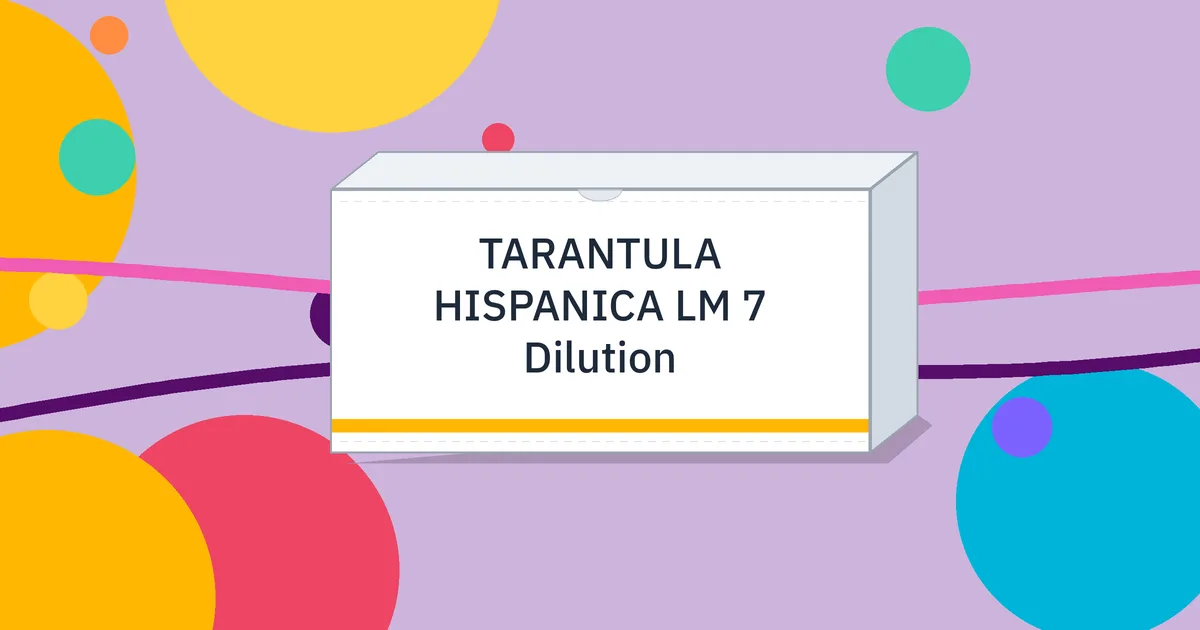 Symbolbild: Packung mit der Aufschrift TARANTULA HISPANICA LM 7 Dilution (PZN 13213878) – Verfügbarkeit und Bezug in Apotheken in Frankfurt am Main