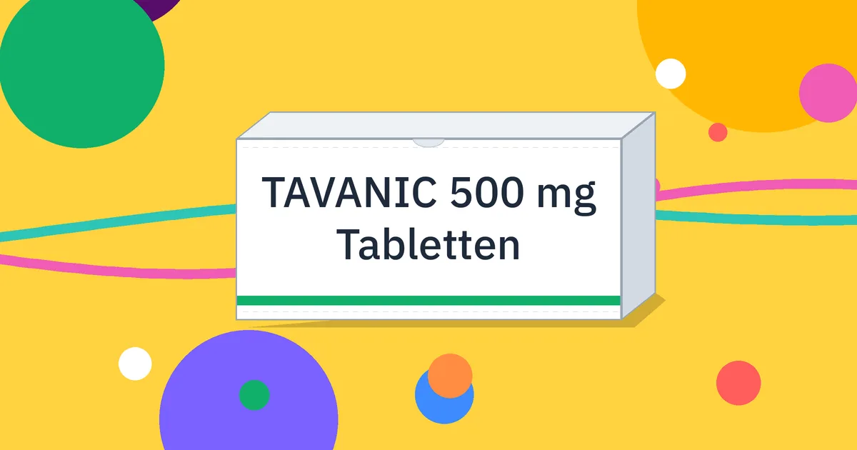 Symbolbild: Packung mit der Aufschrift TAVANIC 500 mg Tabletten (PZN 08586270) – Verfügbarkeit und Bezug in Apotheken in Frankfurt am Main