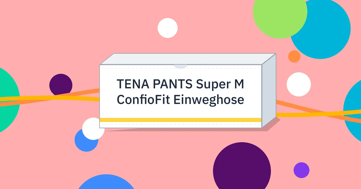 Symbolbild: Packung mit der Aufschrift TENA PANTS Super M ConfioFit Einweghose (PZN 09703602) – Verfügbarkeit und Bezug in Apotheken in Frankfurt am Main