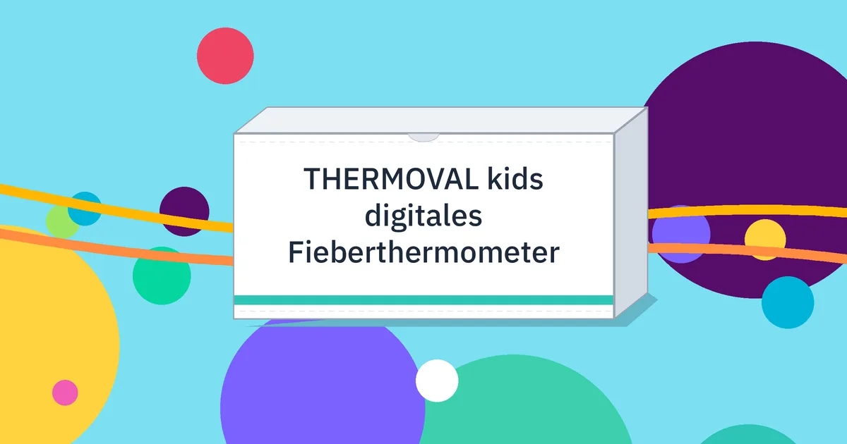 Symbolbild: Packung mit der Aufschrift THERMOVAL kids digitales Fieberthermometer (PZN 10323158) – Verfügbarkeit und Bezug in Apotheken in Frankfurt am Main