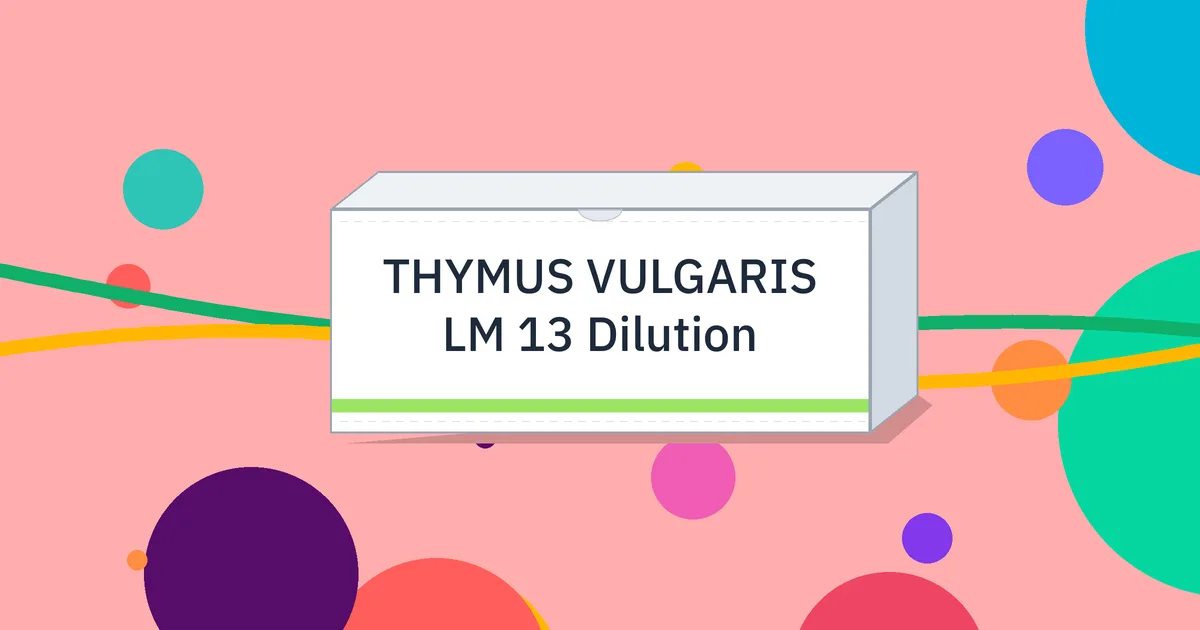 Symbolbild: Packung mit der Aufschrift THYMUS VULGARIS LM 13 Dilution (PZN 13223428) – Verfügbarkeit und Bezug in Apotheken in Frankfurt am Main