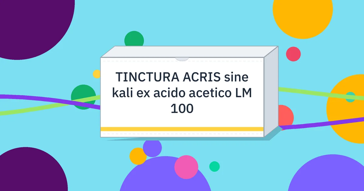 Symbolbild: Packung mit der Aufschrift TINCTURA ACRIS sine kali ex acido acetico LM 100 (PZN 13701862) – Verfügbarkeit und Bezug in Apotheken in Frankfurt am Main