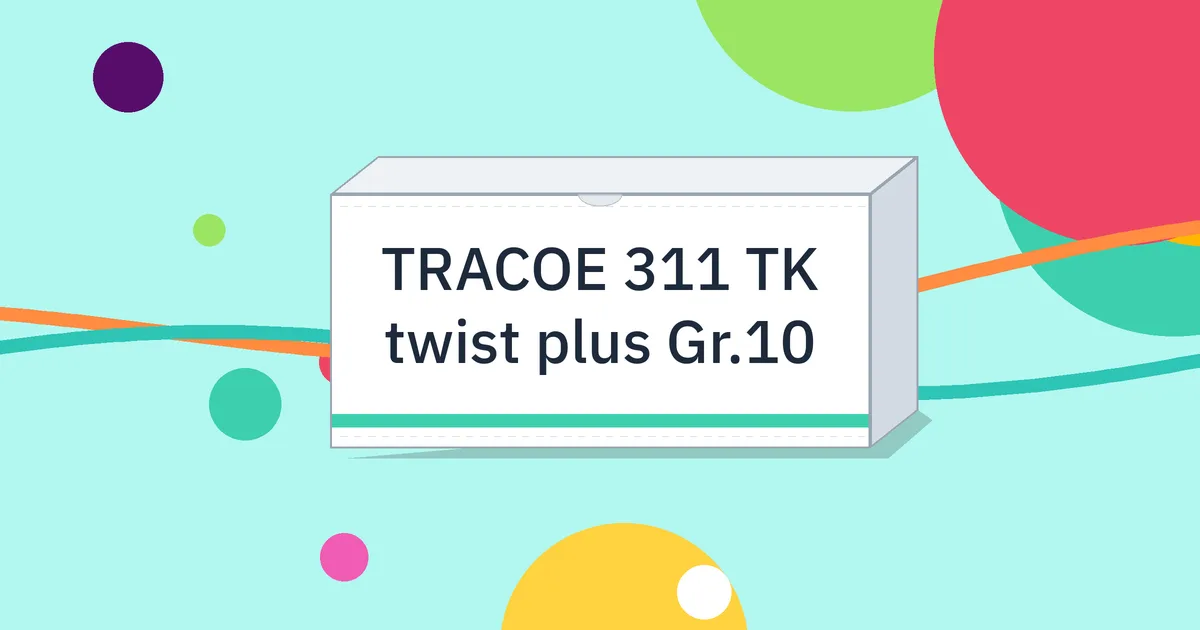 Symbolbild: Packung mit der Aufschrift TRACOE 311 TK twist plus Gr.10 (PZN 05880833) – Verfügbarkeit und Bezug in Apotheken in Frankfurt am Main