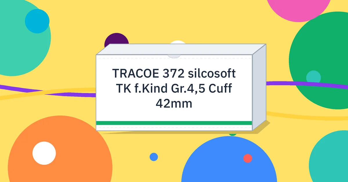 Symbolbild: Packung mit der Aufschrift TRACOE 372 silcosoft TK f.Kind Gr.4,5 Cuff 42mm (PZN 14316391) – Verfügbarkeit und Bezug in Apotheken in Frankfurt am Main