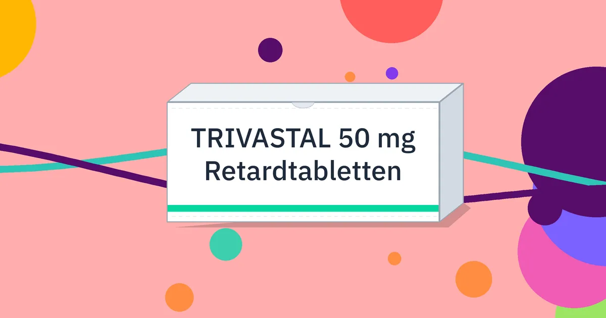 Symbolbild: Packung mit der Aufschrift TRIVASTAL 50 mg Retardtabletten (PZN 10071432) – Verfügbarkeit und Bezug in Apotheken in Frankfurt am Main