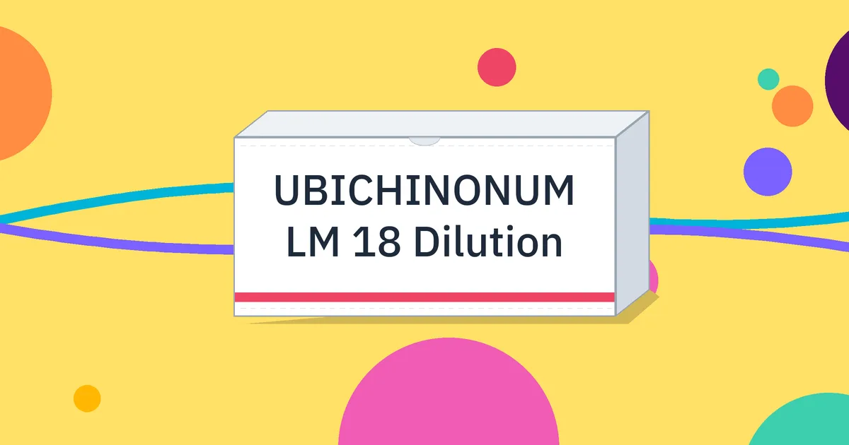 Symbolbild: Packung mit der Aufschrift UBICHINONUM LM 18 Dilution (PZN 13254877) – Verfügbarkeit und Bezug in Apotheken in Frankfurt am Main