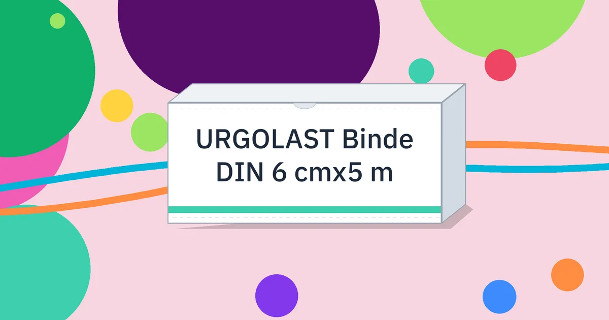 Symbolbild: Packung mit der Aufschrift URGOLAST Binde DIN 6 cmx5 m (PZN 08753259) – Verfügbarkeit und Bezug in Apotheken in Frankfurt am Main