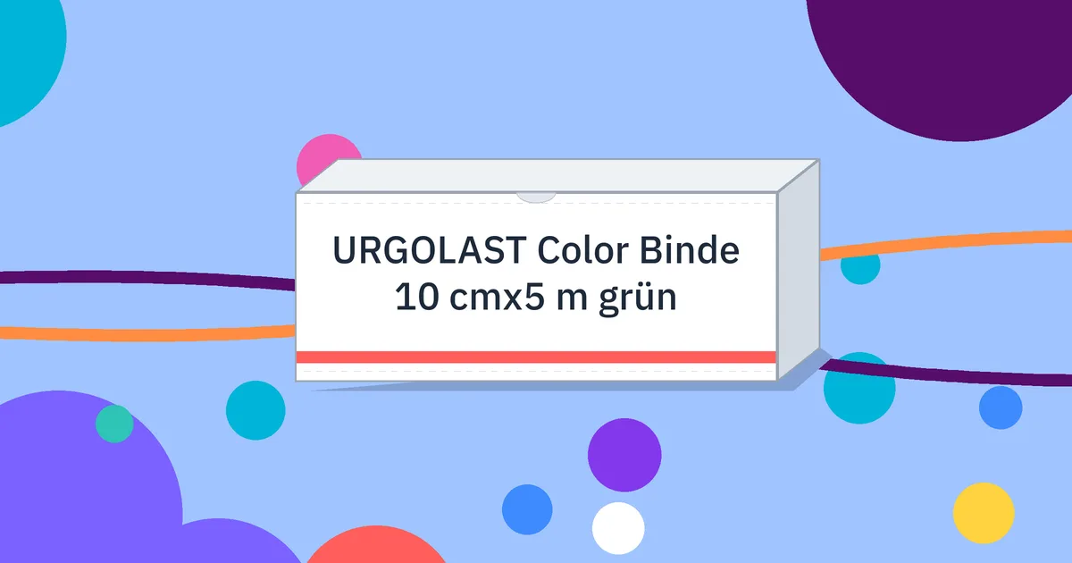 Symbolbild: Packung mit der Aufschrift URGOLAST Color Binde 10 cmx5 m grün (PZN 00708093) – Verfügbarkeit und Bezug in Apotheken in Frankfurt am Main