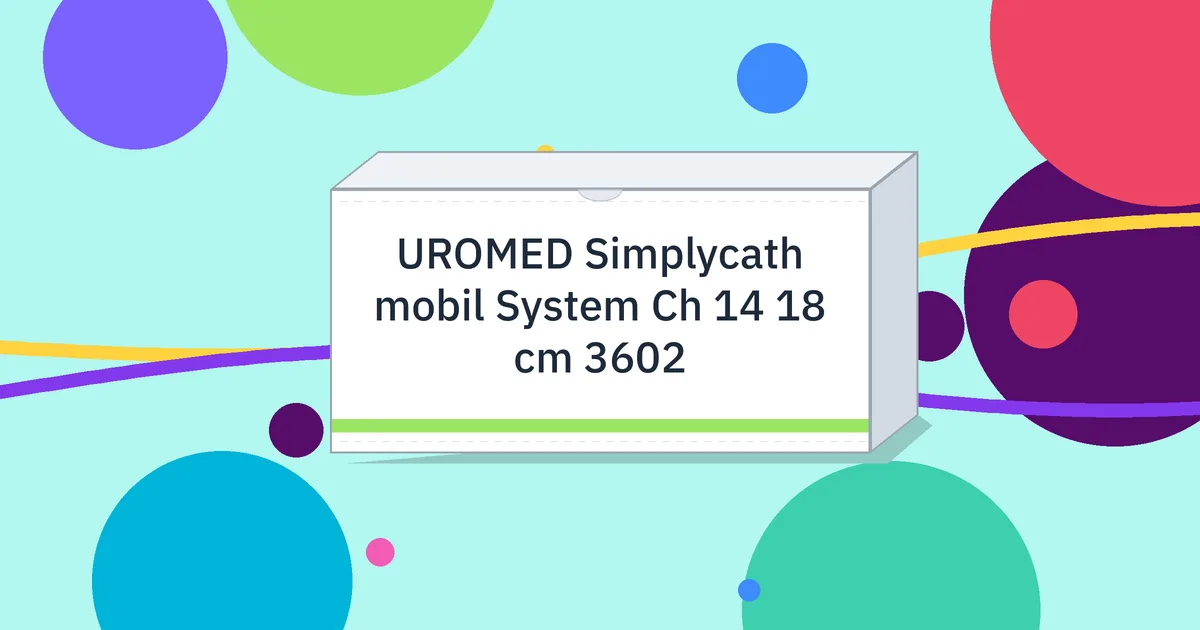 Symbolbild: Packung mit der Aufschrift UROMED Simplycath mobil System Ch 14 18 cm 3602 (PZN 11515115) – Verfügbarkeit und Bezug in Apotheken in Frankfurt am Main