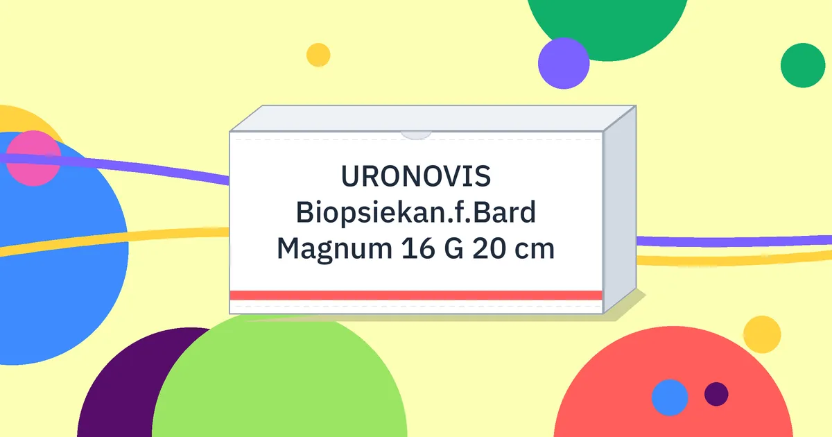 Symbolbild: Packung mit der Aufschrift URONOVIS Biopsiekan.f.Bard Magnum 16 G 20 cm (PZN 00816658) – Verfügbarkeit und Bezug in Apotheken in Frankfurt am Main