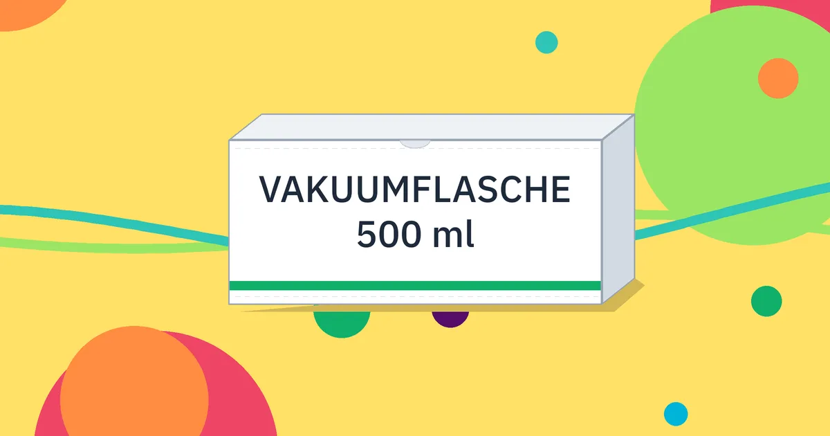 Symbolbild: Packung mit der Aufschrift VAKUUMFLASCHE 500 ml (PZN 09395431) – Verfügbarkeit und Bezug in Apotheken in Frankfurt am Main
