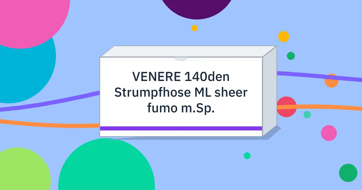 Symbolbild: Packung mit der Aufschrift VENERE 140den Strumpfhose ML sheer fumo m.Sp. (PZN 16171229) – Verfügbarkeit und Bezug in Apotheken in Frankfurt am Main