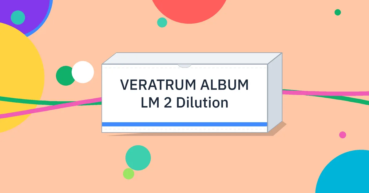 Symbolbild: Packung mit der Aufschrift VERATRUM ALBUM LM 2 Dilution (PZN 13264232) – Verfügbarkeit und Bezug in Apotheken in Frankfurt am Main