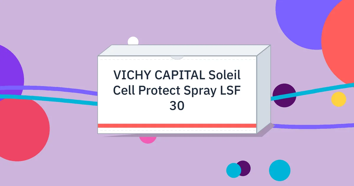 Symbolbild: Packung mit der Aufschrift VICHY CAPITAL Soleil Cell Protect Spray LSF 30 (PZN 17585944) – Verfügbarkeit und Bezug in Apotheken in Frankfurt am Main