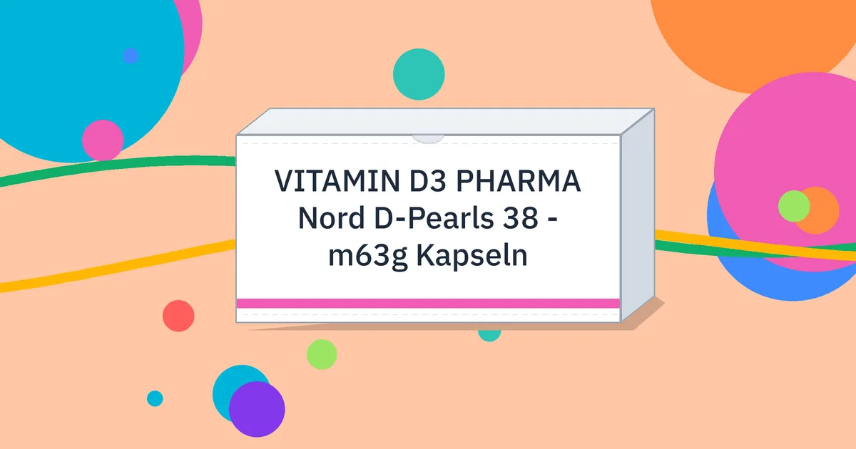 Symbolbild: Packung mit der Aufschrift VITAMIN D3 PHARMA Nord D-Pearls 38 -m63g Kapseln (PZN 12511473) – Verfügbarkeit und Bezug in Apotheken in Frankfurt am Main