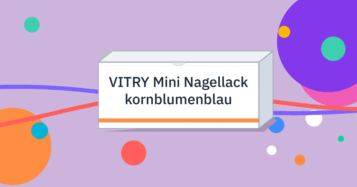 Symbolbild: Packung mit der Aufschrift VITRY Mini Nagellack kornblumenblau (PZN 10838069) – Verfügbarkeit und Bezug in Apotheken in Frankfurt am Main