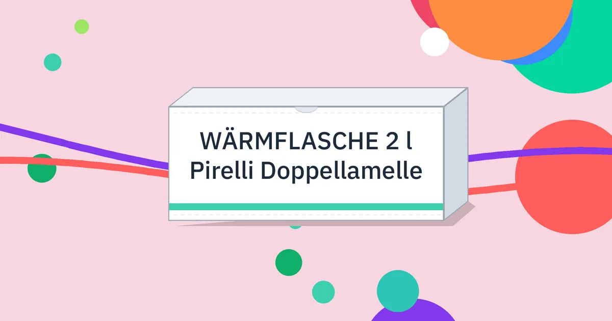 Symbolbild: Packung mit der Aufschrift WÄRMFLASCHE 2 l Pirelli Doppellamelle (PZN 03907982) – Verfügbarkeit und Bezug in Apotheken in Frankfurt am Main