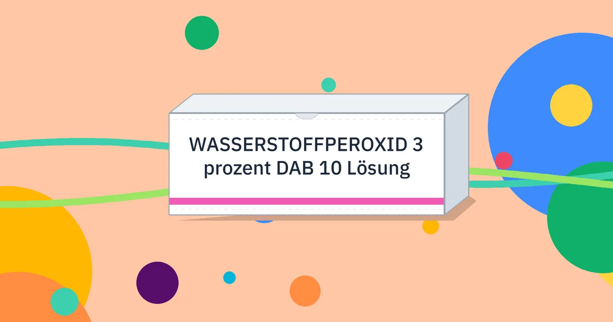 Symbolbild: Packung mit der Aufschrift WASSERSTOFFPEROXID 3 prozent DAB 10 Lösung (PZN 06171636) – Verfügbarkeit und Bezug in Apotheken in Frankfurt am Main