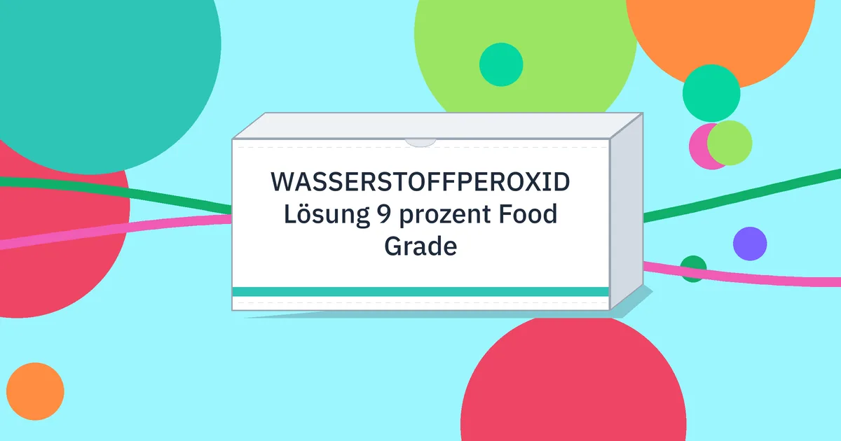 Symbolbild: Packung mit der Aufschrift WASSERSTOFFPEROXID Lösung 9 prozent Food Grade (PZN 17455029) – Verfügbarkeit und Bezug in Apotheken in Frankfurt am Main