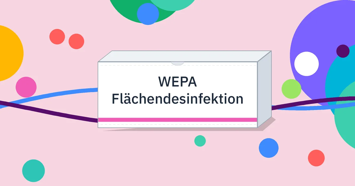 Symbolbild: Packung mit der Aufschrift WEPA Flächendesinfektion (PZN 12669990) – Verfügbarkeit und Bezug in Apotheken in Frankfurt am Main