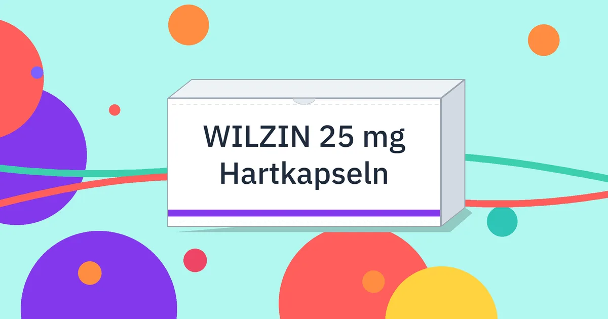 Symbolbild: Packung mit der Aufschrift WILZIN 25 mg Hartkapseln (PZN 03930053) – Verfügbarkeit und Bezug in Apotheken in Frankfurt am Main