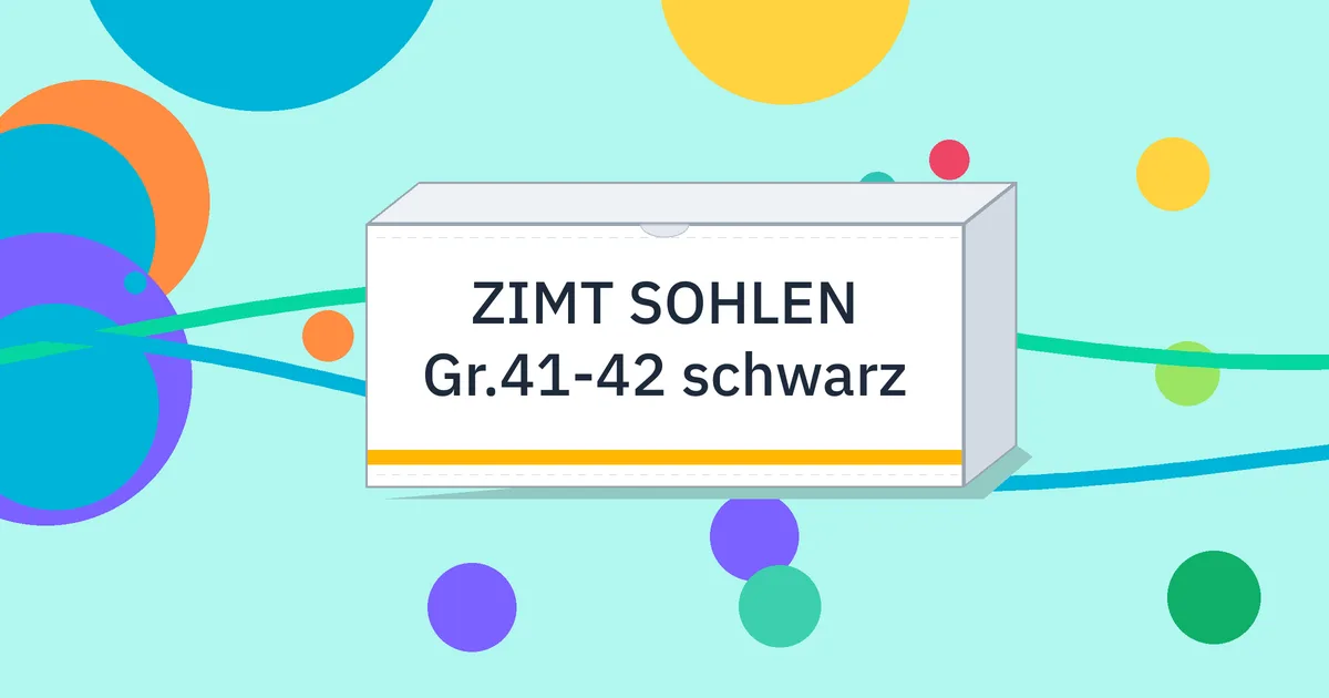 Symbolbild: Packung mit der Aufschrift ZIMT SOHLEN Gr.41-42 schwarz (PZN 10131499) – Verfügbarkeit und Bezug in Apotheken in Frankfurt am Main