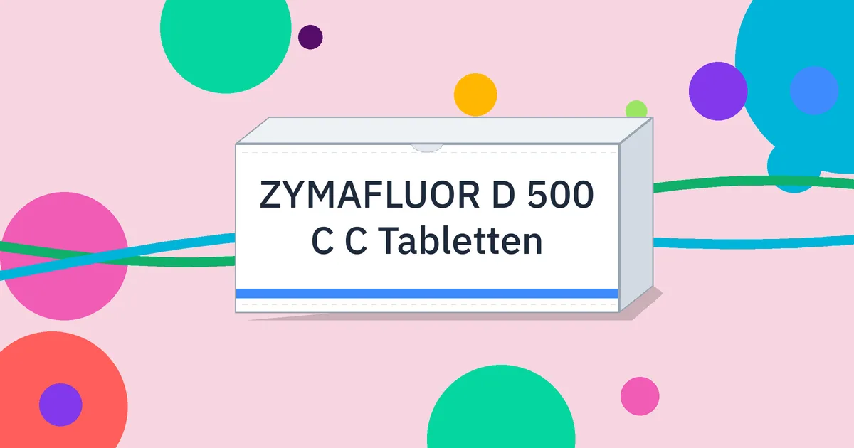 Symbolbild: Packung mit der Aufschrift ZYMAFLUOR D 500 C C Tabletten (PZN 00014901) – Verfügbarkeit und Bezug in Apotheken in Frankfurt am Main