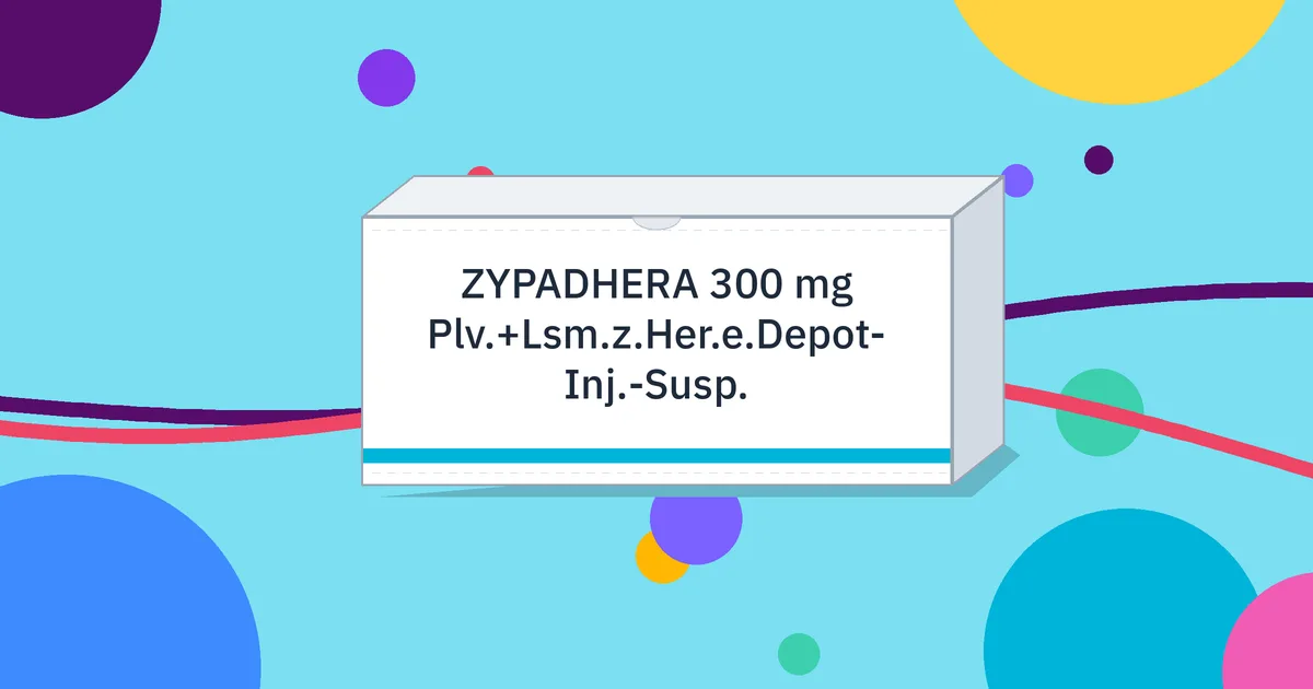 Symbolbild: Packung mit der Aufschrift ZYPADHERA 300 mg Plv.+Lsm.z.Her.e.Depot-Inj.-Susp. (PZN 16888826) – Verfügbarkeit und Bezug in Apotheken in Frankfurt am Main