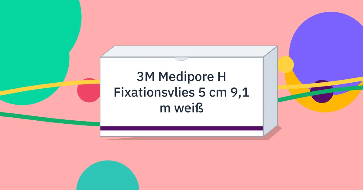 Symbolbild: Packung mit der Aufschrift 3M Medipore H Fixationsvlies 5 cm 9,1 m weiß (PZN 18192187) – Verfügbarkeit und Bezug in Apotheken in Frankfurt am Main