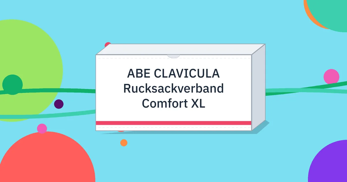 Symbolbild: Packung mit der Aufschrift ABE CLAVICULA Rucksackverband Comfort XL (PZN 03757330) – Verfügbarkeit und Bezug in Apotheken in Frankfurt am Main
