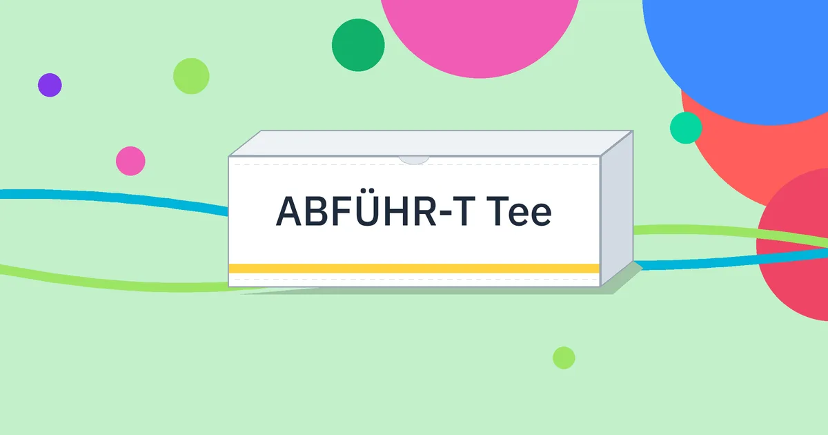 Symbolbild: Packung mit der Aufschrift ABFÜHR-T Tee (PZN 11615555) – Verfügbarkeit und Bezug in Apotheken in Frankfurt am Main