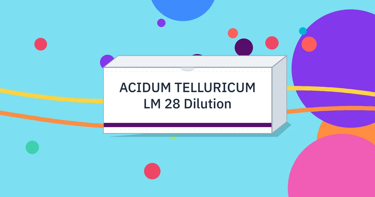 Symbolbild: Packung mit der Aufschrift ACIDUM TELLURICUM LM 28 Dilution (PZN 13288103) – Verfügbarkeit und Bezug in Apotheken in Frankfurt am Main