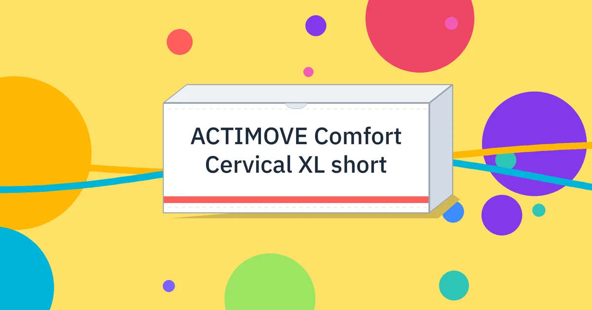 Symbolbild: Packung mit der Aufschrift ACTIMOVE Comfort Cervical XL short (PZN 04836072) – Verfügbarkeit und Bezug in Apotheken in Frankfurt am Main