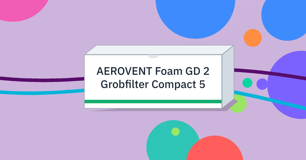 Symbolbild: Packung mit der Aufschrift AEROVENT Foam GD 2 Grobfilter Compact 5 (PZN 01076382) – Verfügbarkeit und Bezug in Apotheken in Frankfurt am Main
