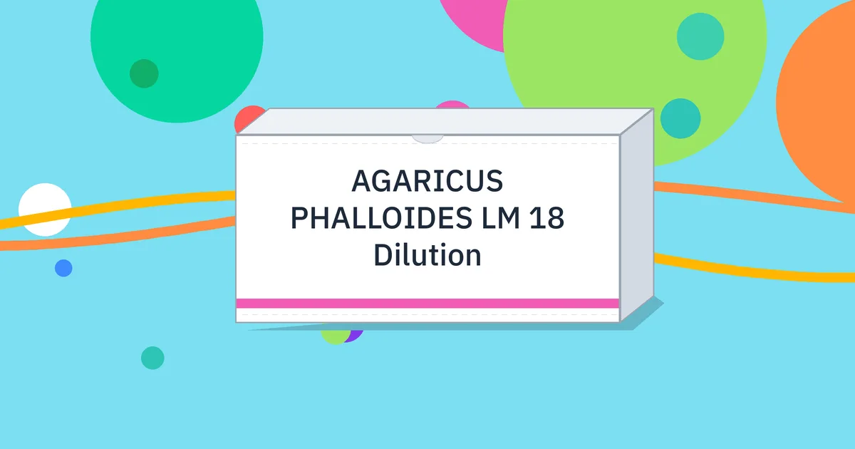 Symbolbild: Packung mit der Aufschrift AGARICUS PHALLOIDES LM 18 Dilution (PZN 13304575) – Verfügbarkeit und Bezug in Apotheken in Frankfurt am Main