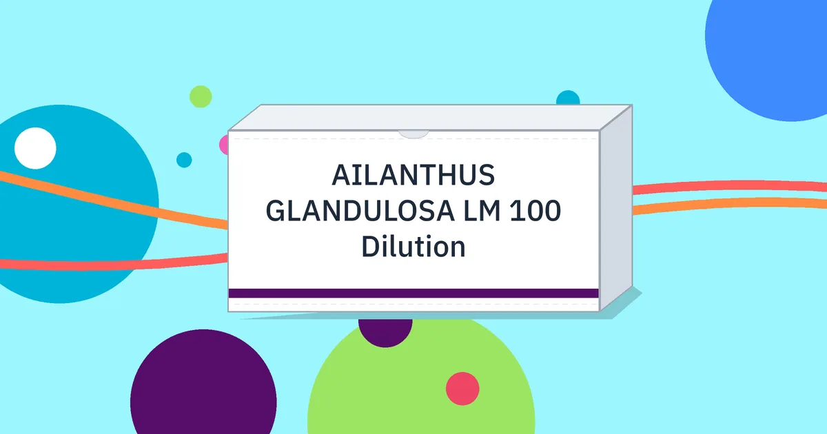 Symbolbild: Packung mit der Aufschrift AILANTHUS GLANDULOSA LM 100 Dilution (PZN 13308159) – Verfügbarkeit und Bezug in Apotheken in Frankfurt am Main