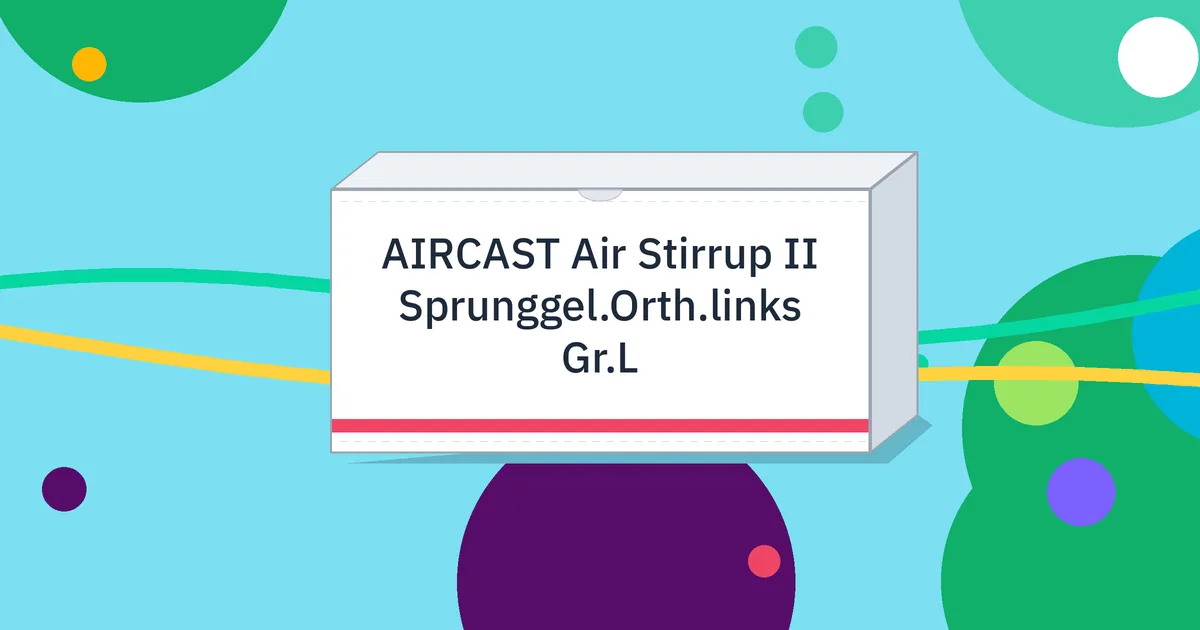 Symbolbild: Packung mit der Aufschrift AIRCAST Air Stirrup II Sprunggel.Orth.links Gr.L (PZN 09239085) – Verfügbarkeit und Bezug in Apotheken in Frankfurt am Main
