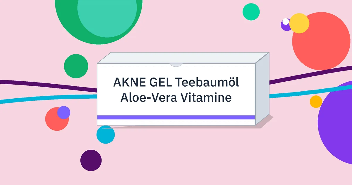 Symbolbild: Packung mit der Aufschrift AKNE GEL Teebaumöl Aloe-Vera Vitamine (PZN 12529875) – Verfügbarkeit und Bezug in Apotheken in Frankfurt am Main