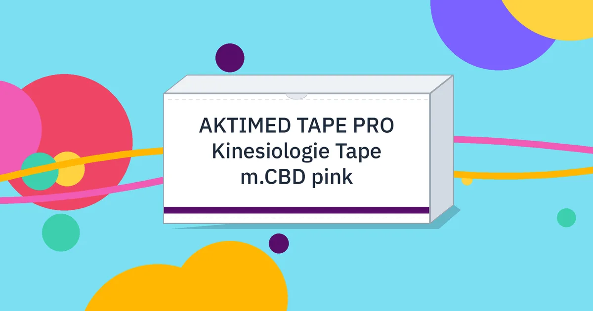 Symbolbild: Packung mit der Aufschrift AKTIMED TAPE PRO Kinesiologie Tape m.CBD pink (PZN 16925728) – Verfügbarkeit und Bezug in Apotheken in Frankfurt am Main
