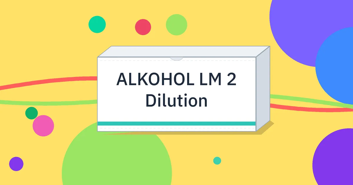 Symbolbild: Packung mit der Aufschrift ALKOHOL LM 2 Dilution (PZN 13310937) – Verfügbarkeit und Bezug in Apotheken in Frankfurt am Main