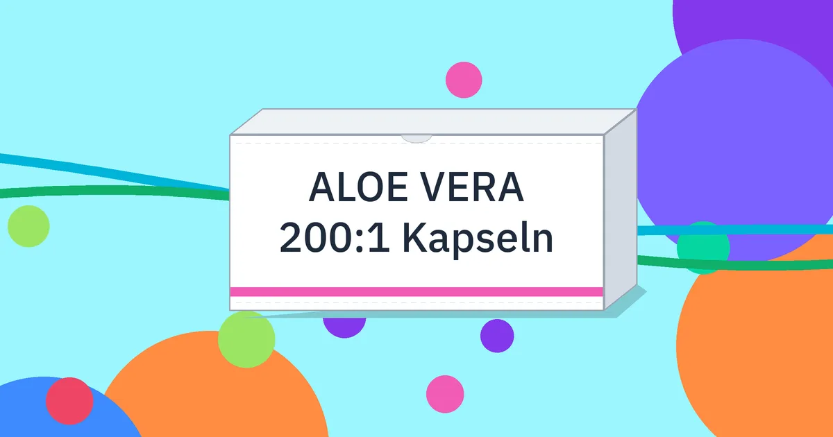 Symbolbild: Packung mit der Aufschrift ALOE VERA 200:1 Kapseln (PZN 02858951) – Verfügbarkeit und Bezug in Apotheken in Frankfurt am Main