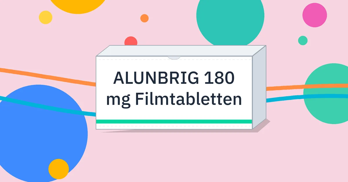 Symbolbild: Packung mit der Aufschrift ALUNBRIG 180 mg Filmtabletten (PZN 19238589) – Verfügbarkeit und Bezug in Apotheken in Frankfurt am Main