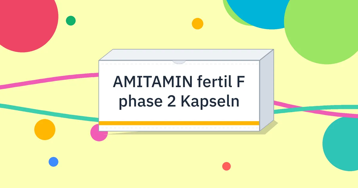 Symbolbild: Packung mit der Aufschrift AMITAMIN fertil F phase 2 Kapseln (PZN 14167301) – Verfügbarkeit und Bezug in Apotheken in Frankfurt am Main