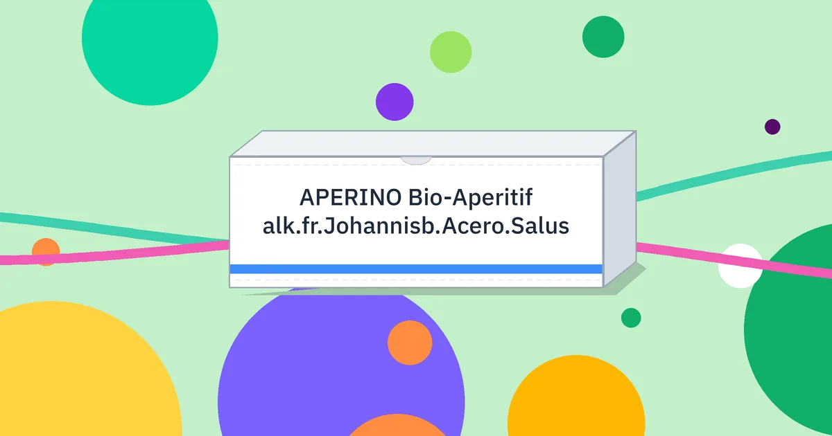 Symbolbild: Packung mit der Aufschrift APERINO Bio-Aperitif alk.fr.Johannisb.Acero.Salus (PZN 17942551) – Verfügbarkeit und Bezug in Apotheken in Frankfurt am Main