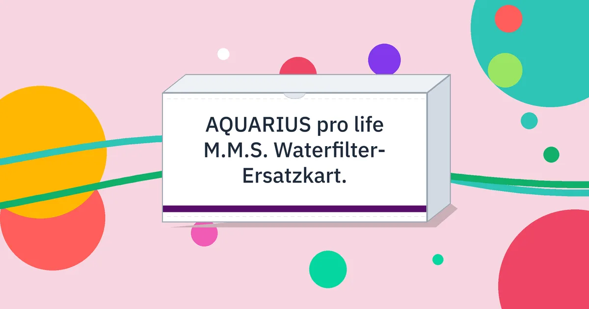 Symbolbild: Packung mit der Aufschrift AQUARIUS pro life M.M.S. Waterfilter-Ersatzkart. (PZN 17877919) – Verfügbarkeit und Bezug in Apotheken in Frankfurt am Main