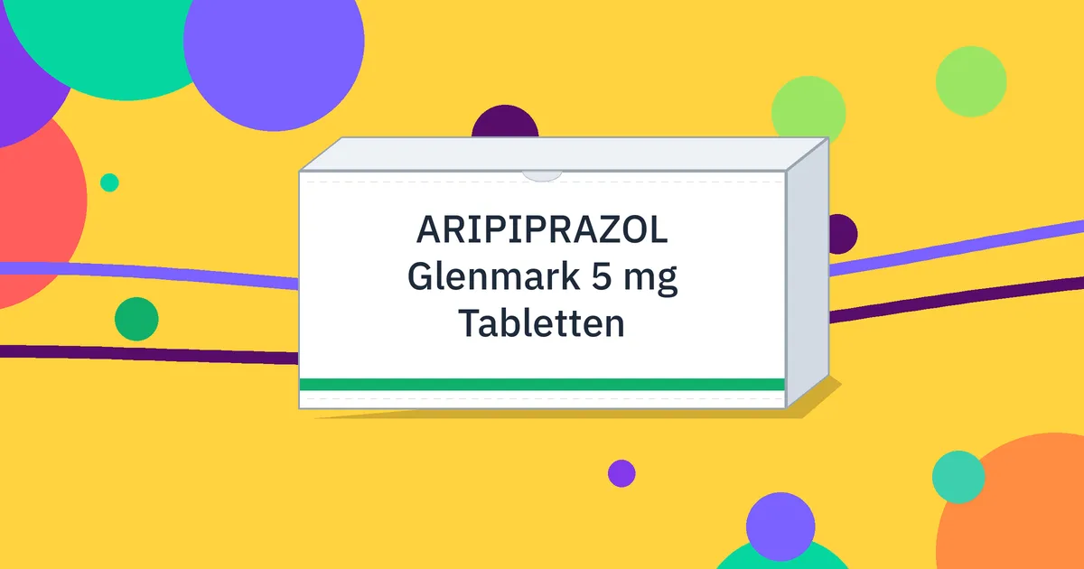 Symbolbild: Packung mit der Aufschrift ARIPIPRAZOL Glenmark 5 mg Tabletten (PZN 10788265) – Verfügbarkeit und Bezug in Apotheken in Frankfurt am Main
